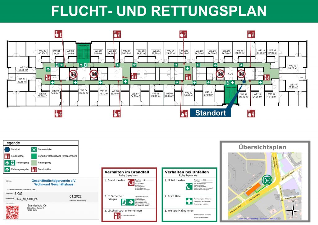 Fluchtpläne DIN ISO 23601 – Sicherheit im Notfall
